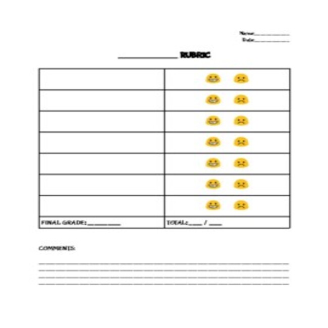Emoji Rubric Template (Editable in Google Docs) • Teacha! Emoji Rubric Template (Editable in Google Docs) • Teacha!