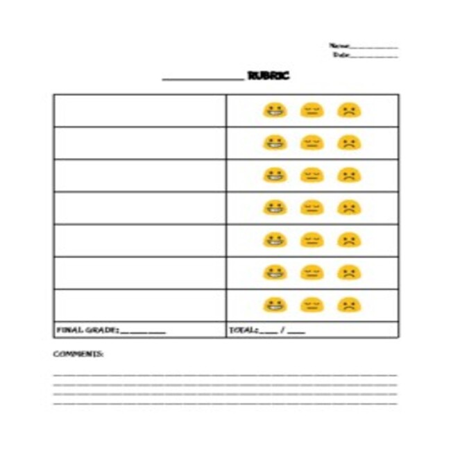 Emoji Rubric Template (Editable in Google Docs) • Teacha! Emoji Rubric Template (Editable in Google Docs) • Teacha!