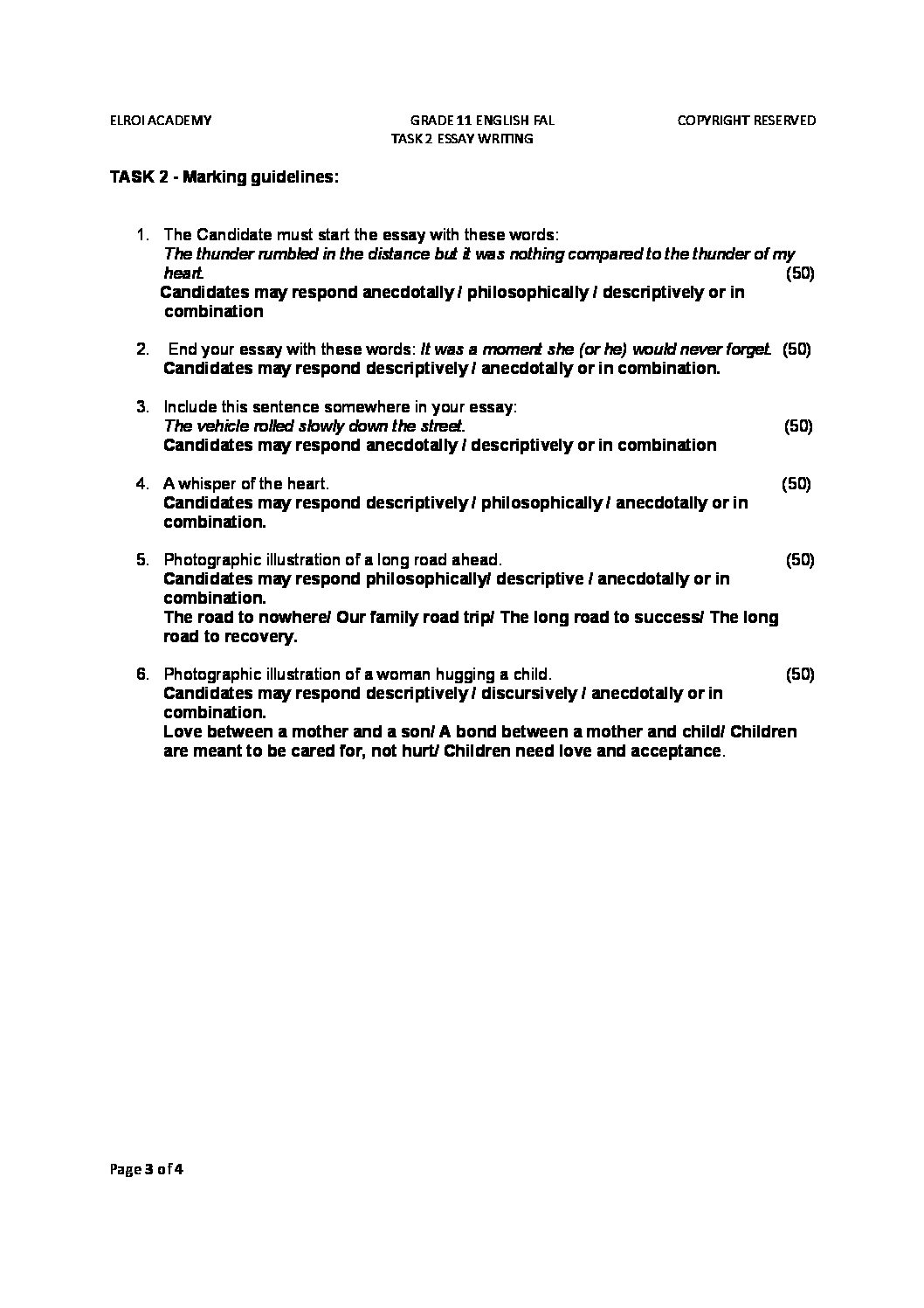 2022 Grade 11 English First Additional Language Task 2 Essay Writing ... 2022 Grade 11 English First Additional Language Task 2 Essay Writing ...