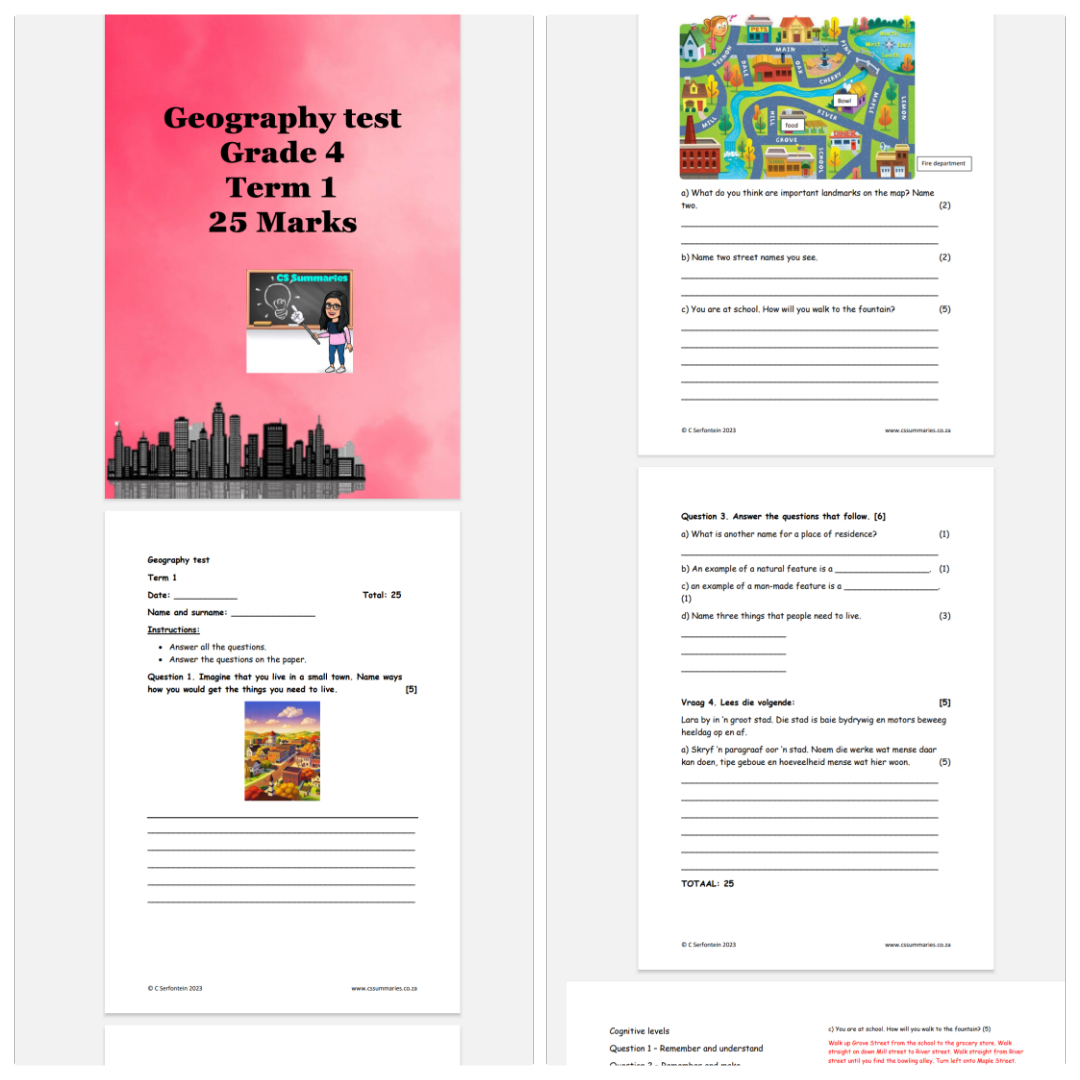Geography Test Grade 4 Term 1 • Teacha! Geography Test Grade 4 Term 1 • Teacha!
