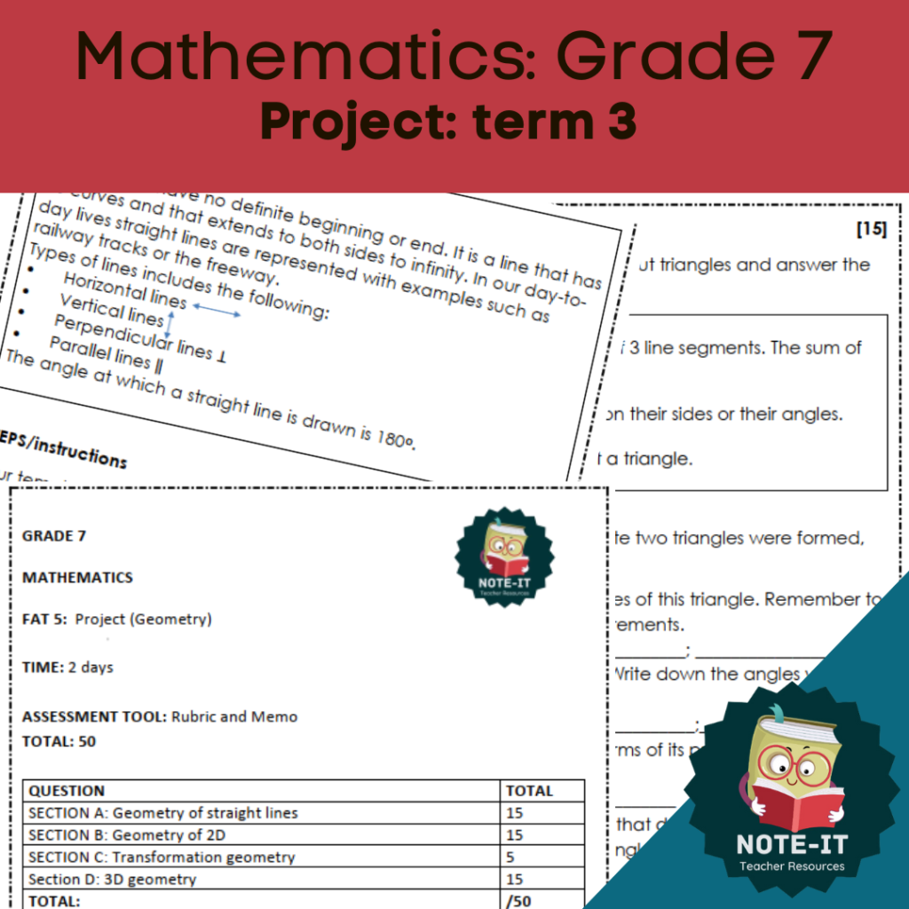 Mathematics grade 7, term 3: Project • Teacha! Mathematics grade 7, term 3: Project • Teacha!