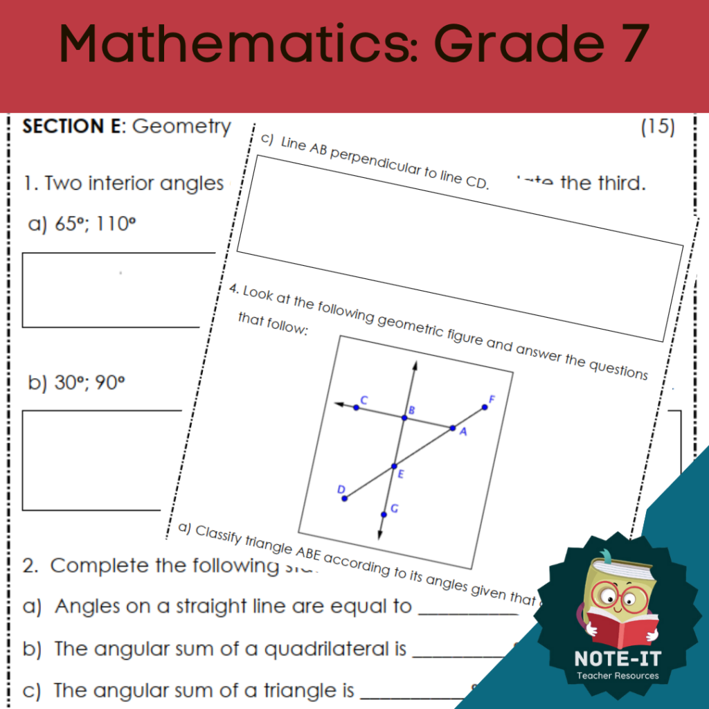 Mathematics grade 7, term 3 controlled test • Teacha! Mathematics grade 7, term 3 controlled test • Teacha!